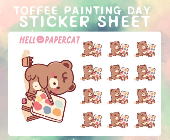 Toffee painting day sticker sheet – HelloPapercat