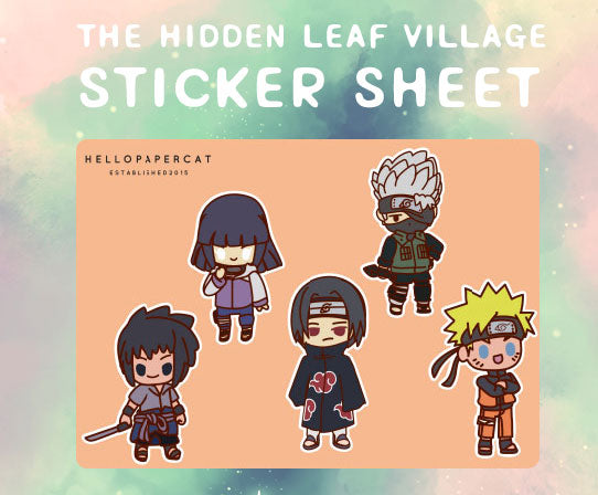 The hidden leaf village sticker sheet – HelloPapercat